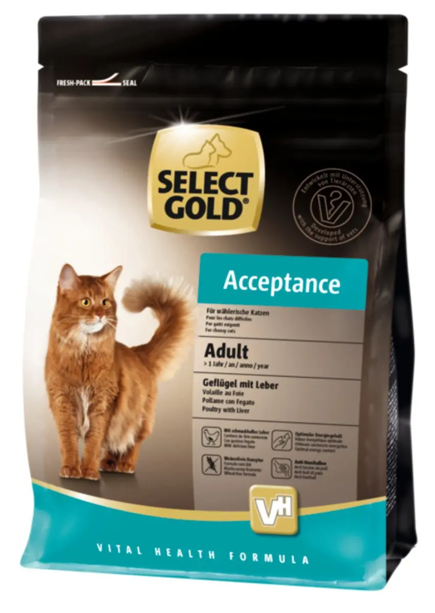 SELECT GOLD Suva hrana za mačke Cat Acceptance Adult Poultry&Liver 400g