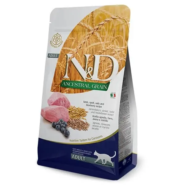 N&D Ancestral Grain Feline Hrana za mačke, Ukus jagnjetina i borovnica sa žitaricama, 300g
