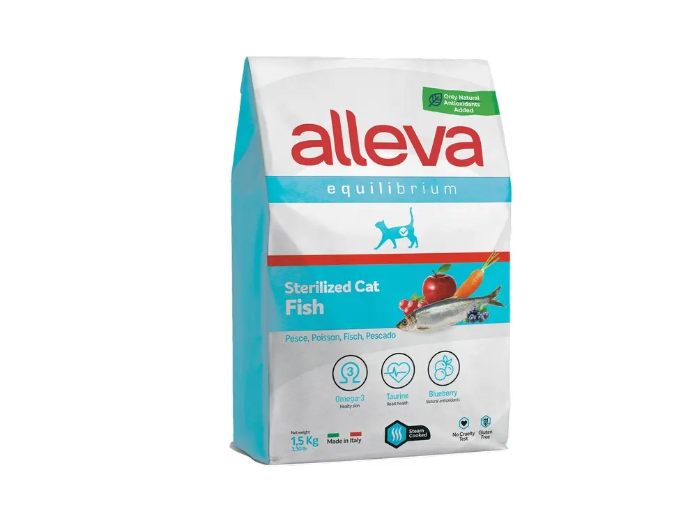 Alleva Equilibrium Suva hrana za odrasle sterilizovane mačke, Sa ribom, 1.5kg