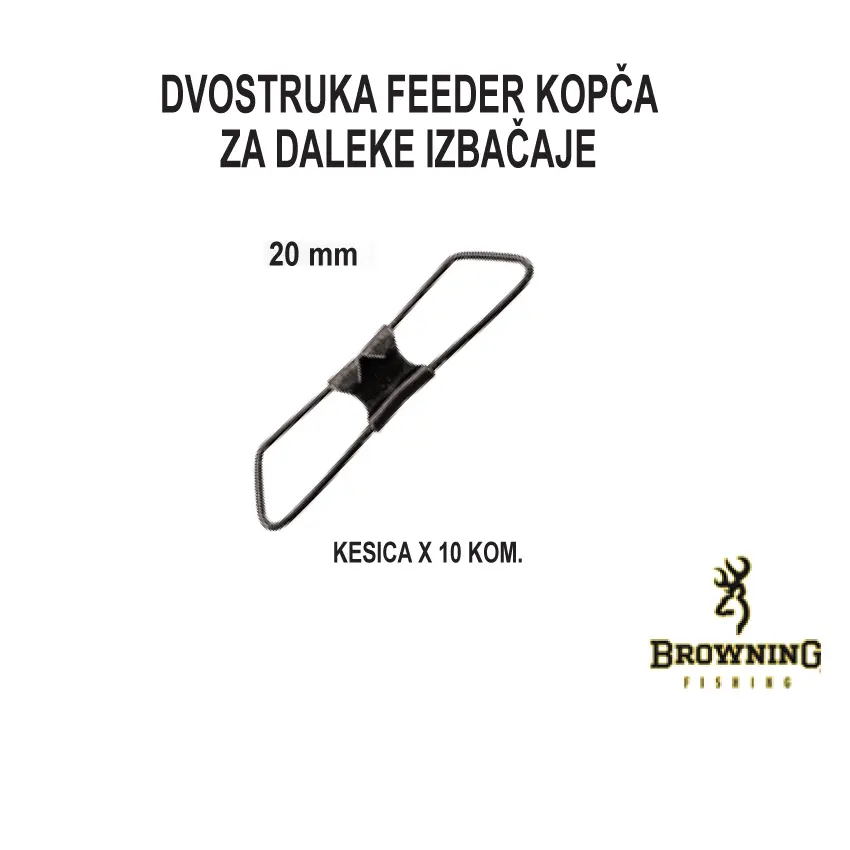 Browning Kopča Feeder Dvostruka za daleke izbačaje, 20cm, 10 komada
