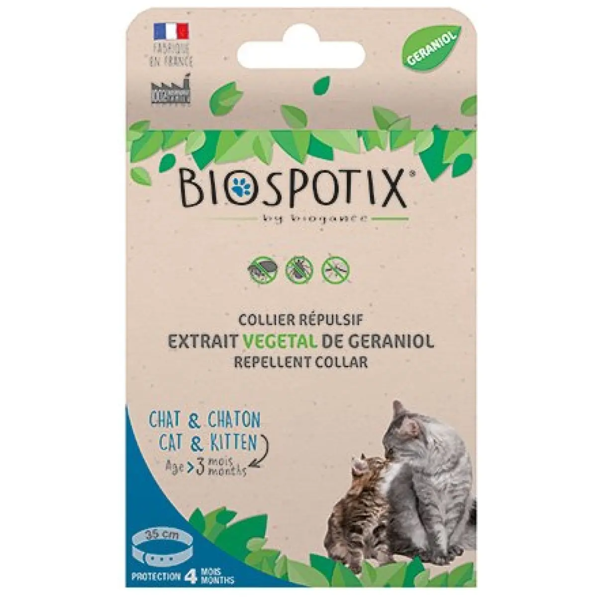 BIOSPOTIX Antiparazitska ogrlica za mačke, 35cm