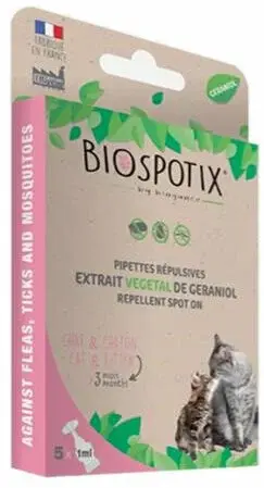 BIOSPOTIX Antiparazitske ampule za mačke SpotOn, 5x1ml