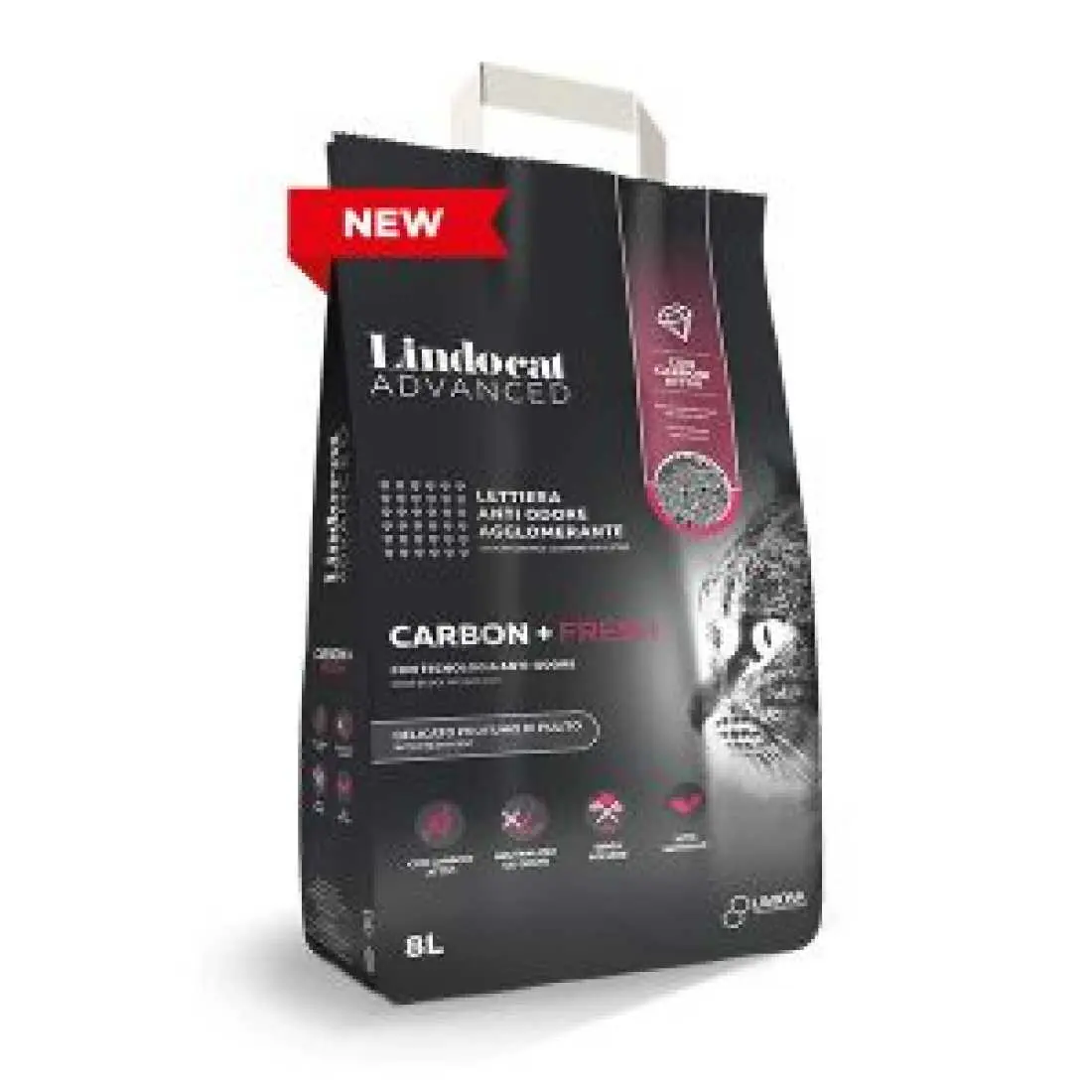 LINDOCAT Posip za mačke sa dodatkom aktivnog uglja Advanced Carbon+ Fresh, 8L