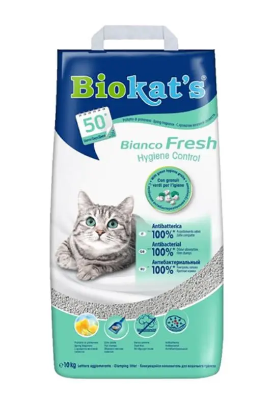 BIOKAT'S Posip za mačke Bianco Fresh Hygiene Conrol, 10kg