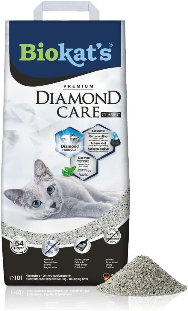 BIOKAT'S Pesak za mačke Diamond Care Multicat Fresh, Grudvajući, 8l