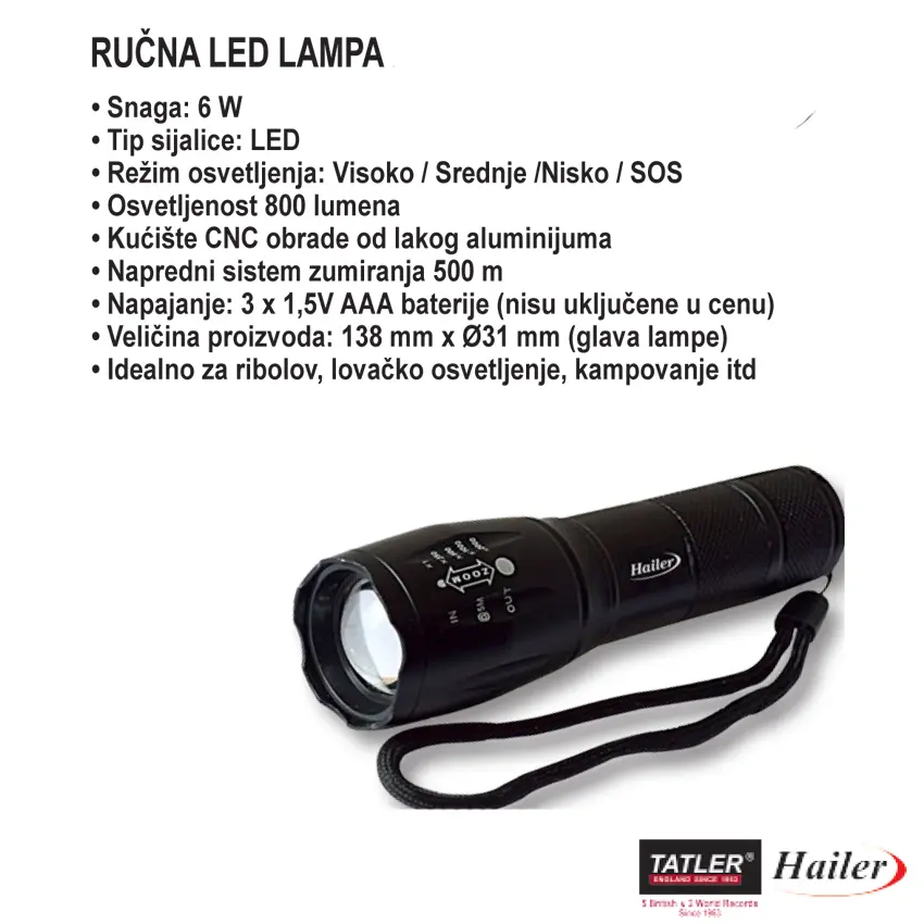 Hailer Ručna LED lampa Tatler