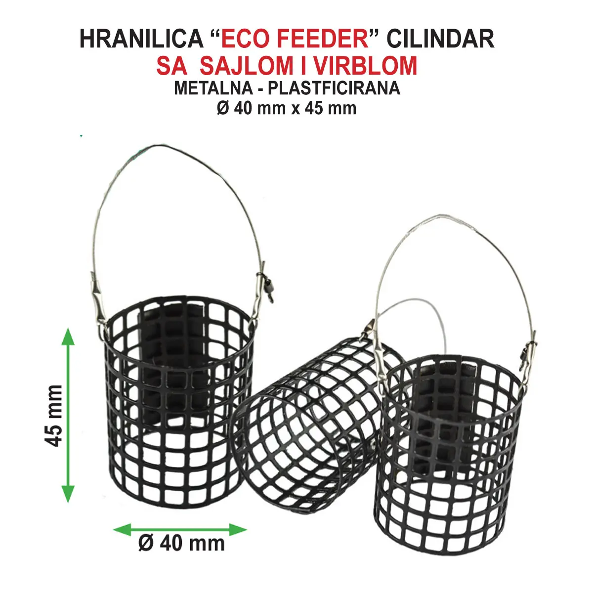 Hranilica cilindar sa sajlom i virblom Eco Feeder, 25gr