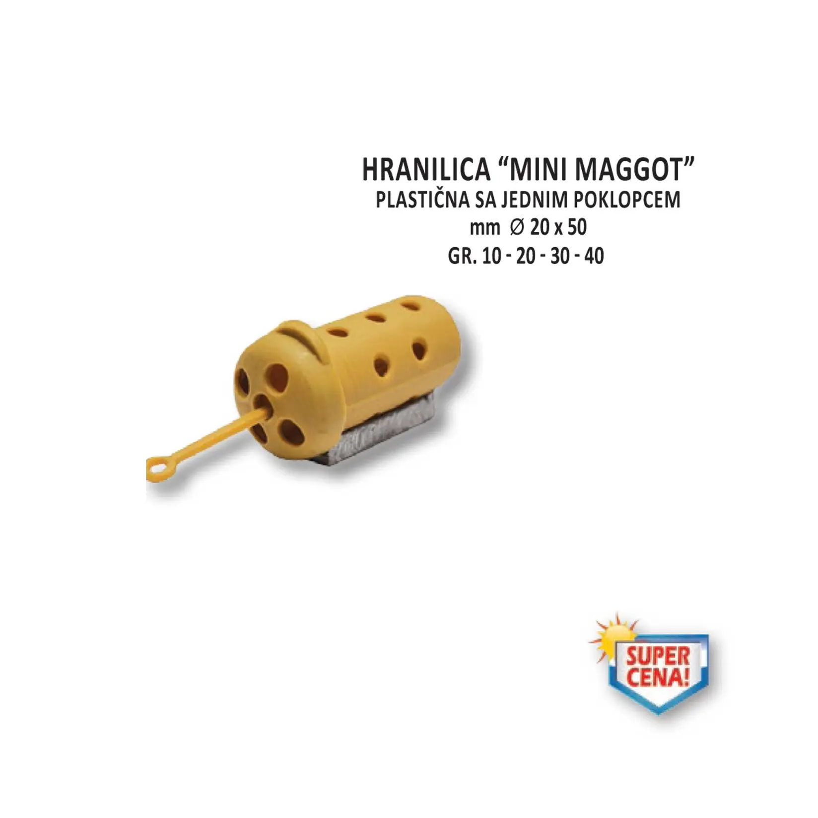 Hranilica sa jednim poklopcem Mini Maggot, Plastična, 20gr
