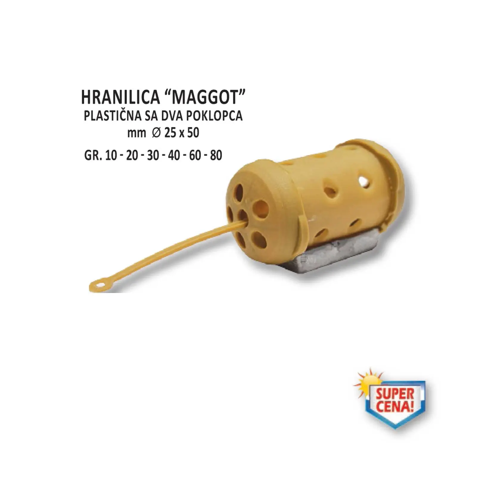 Hranilica sa jednim poklopcem Maggot, Plastična , 20gr