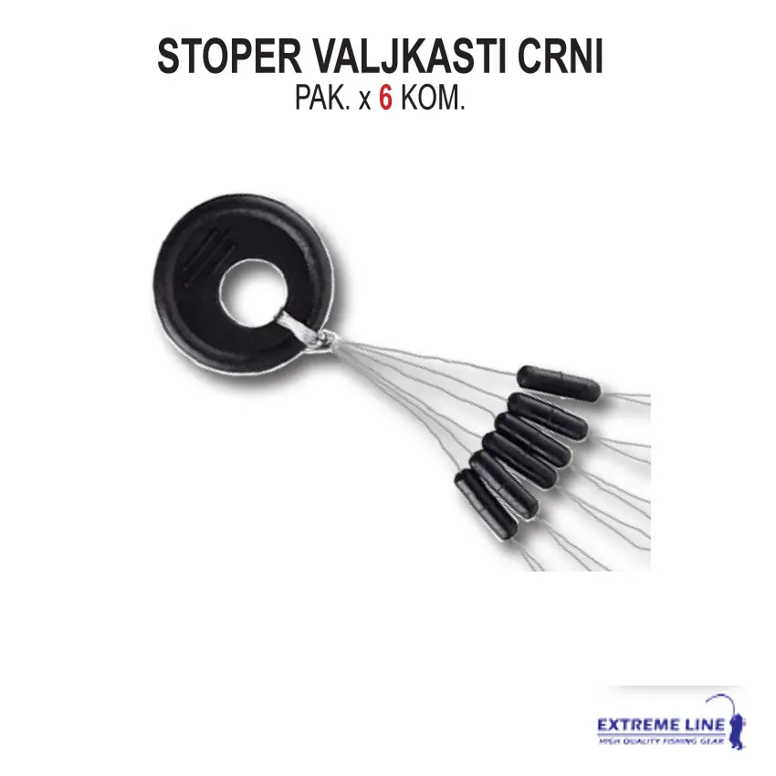 Extreme Line Valjkasti Stoper, M, 6 komada, Crni