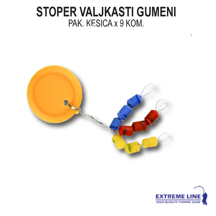 Extreme Line Valjkasti- gumeni Stoper, S, 6 komada, Crni