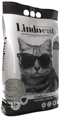 LINDOCAT Grudvajući posip za mačke Natural White 15L
