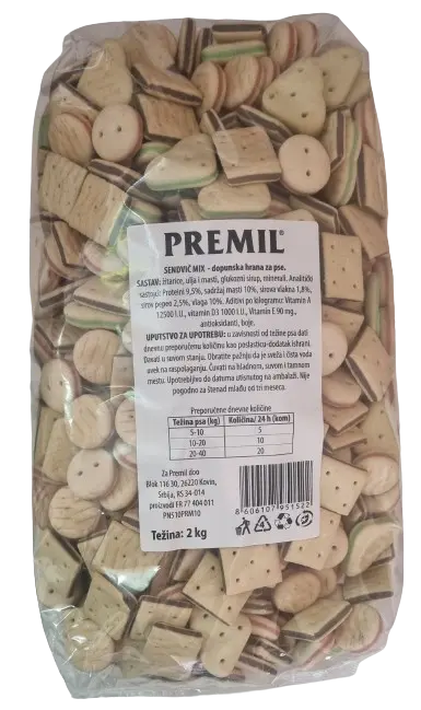 PREMIL Dopunska hrana za pse Sendvič mix, 2kg