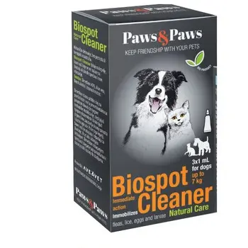 Paws&Paws Biospot cleaner Ampula protiv krpelja i buva za pse i mačke, 1ml