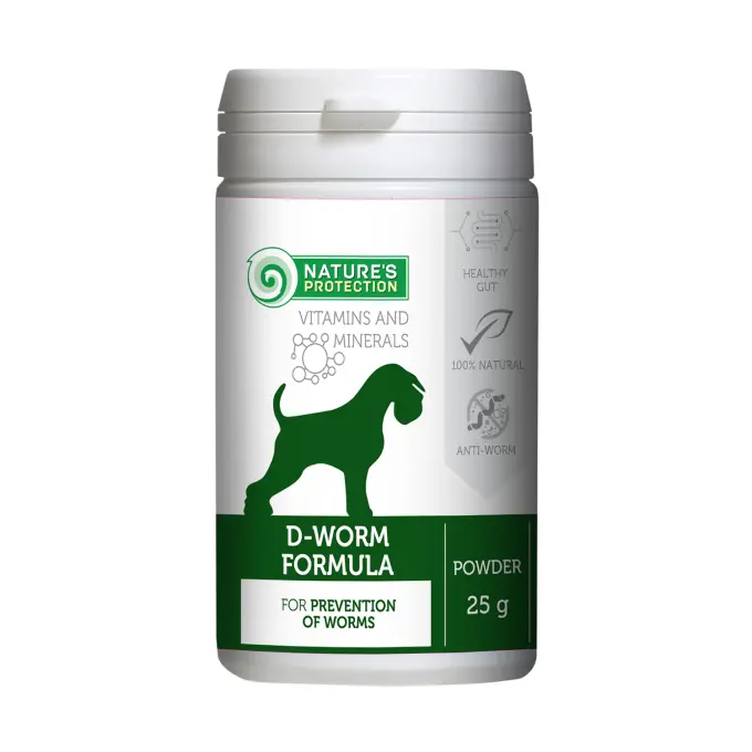 NATURE'S PROTECTION Suplementi za pse D-Worm Formula, 25g
