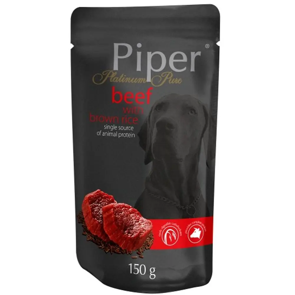 PIPER Sos Platinum Pure sa govedinom i smeđim pirinčem 150 g
