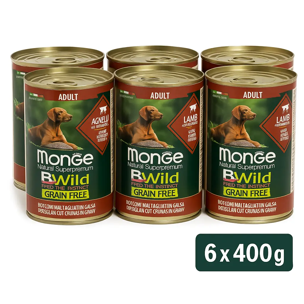 Monge BWild Grain Free Dog Lamb sa Bundevom i Tikvicom – 6 × 400 g