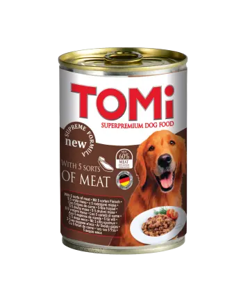 TOMI Hrana za pse, Pet vrsta mesa, 400g