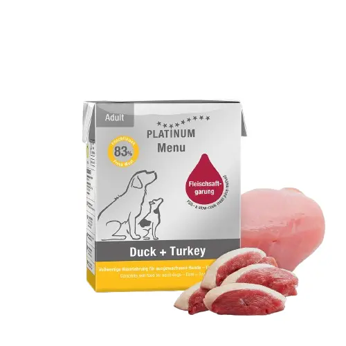 PLATINUM Hrana za pse Menu Duck+Turkey, 375g