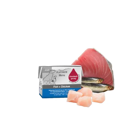PLATINUM Hrana za pse Menu Fish+Chicken, 90g