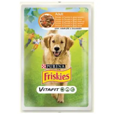 FRISKIES PURINA Vlažna hrana za pse, Dog Adult, Sos, Piletina i šargarepa, 100 g