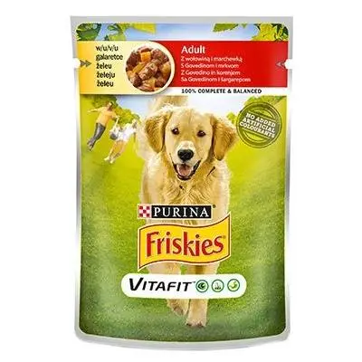 FRISKIES PURINA Vlažna hrana za pse, Dog Adult, Govedina i šargarepa u želeu, 100 g