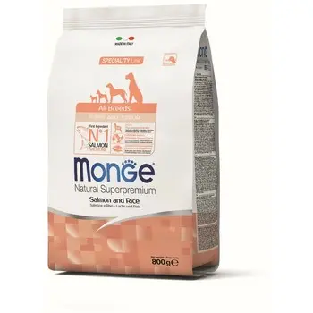 Monge Hrana Za Pse, Losos I Pirinač, Za Sve Rase, Puppy, 800g