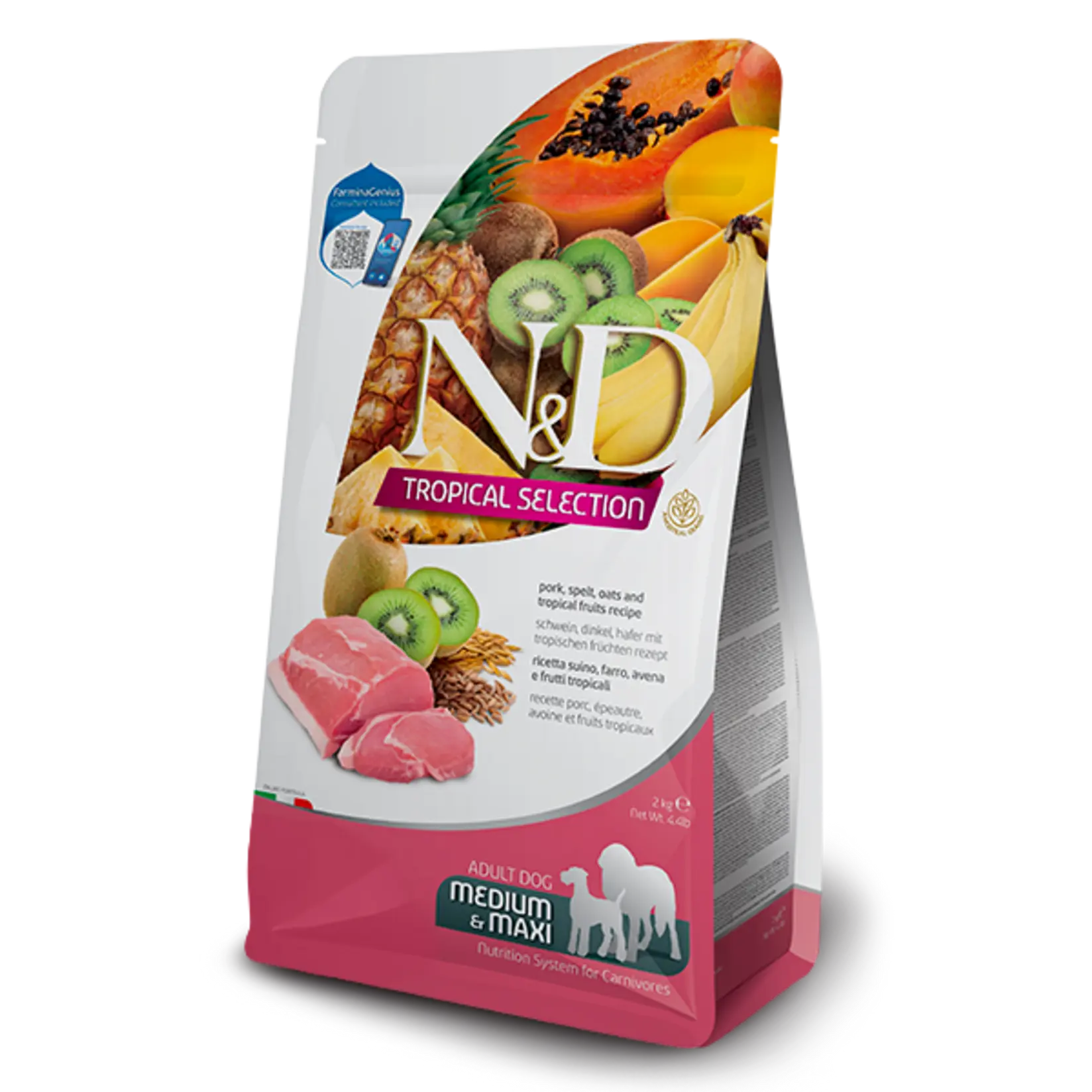 N&D Hrana za pse Tropical Selection Adult Medium & Maxi Pork, Spelt, Oats & Fruits, 10kg