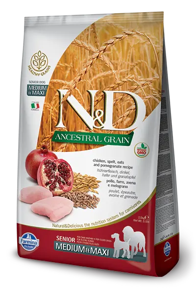 N&D Hrana za pse Senior Medium & Maxi Chicken & Pomegranate, 12kg