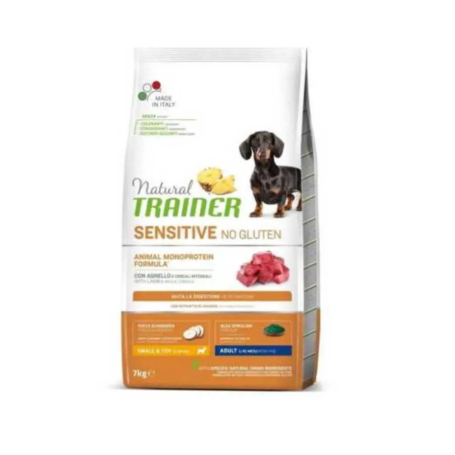 TRAINER Kompletna hrana sa jagnjetinom za odrasle pse Natural Sensitive NoGluten Small and Toy 7kg