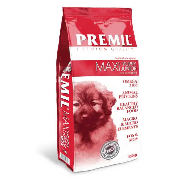 PREMIL Suva hrana za pse Maxi Puppy Junior piletina, svinjetina i govedina 15kg