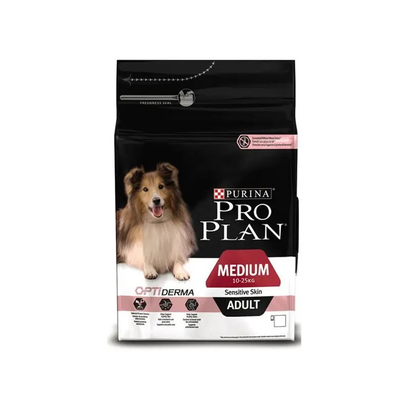 PRO PLAN Suva hrana za pse, Dog Adult Medium OptiDerma Sensitive Skin, Losos, 3 kg