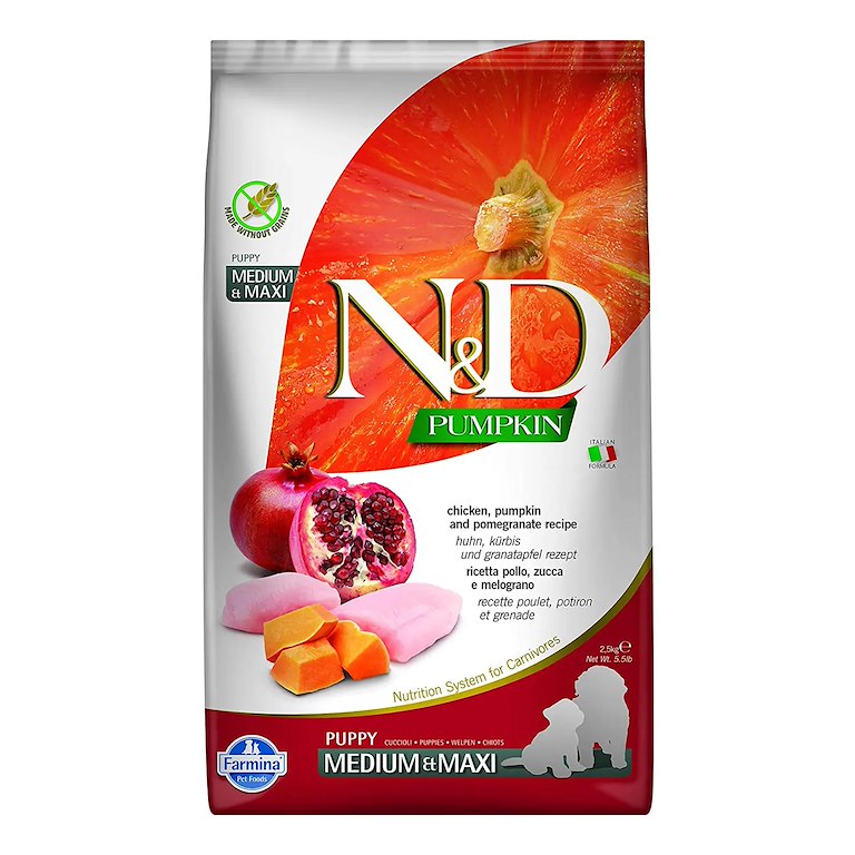 N&D Hrana za pse Pumpkin Adult Medium & Maxi Chicken&Pomegranate, 2.5kg