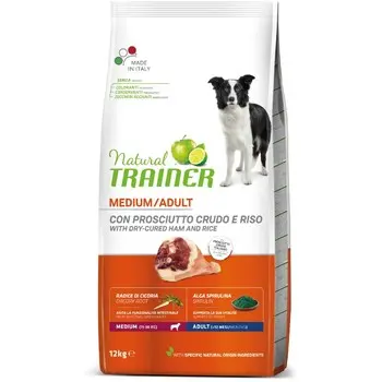 Trainer Natural Dog Hrana Za Pse, Sirovom Šunka I Pirinač, Za Odrasle Pse, Srednjih rasa, 12kg