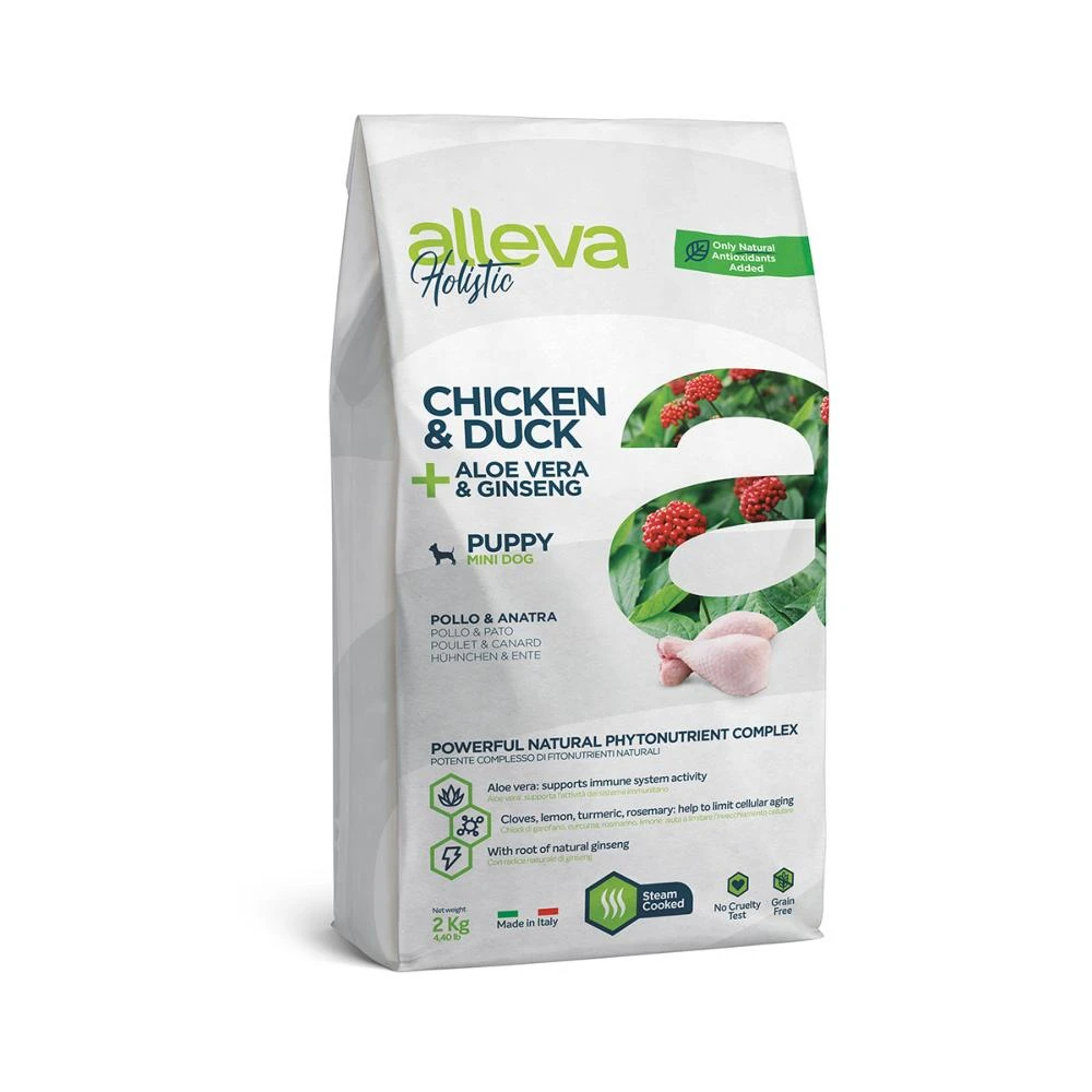 ALLEVA Suva hrana za pse, piletina i pačetina sa aloe verom i žen šenom 2kg
