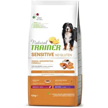 Trainer Natural Sensitive No Gluten Hrana Za Pse, Losos, Za Odrasle Pse Srednjih I Velikih Rasa, 12kg