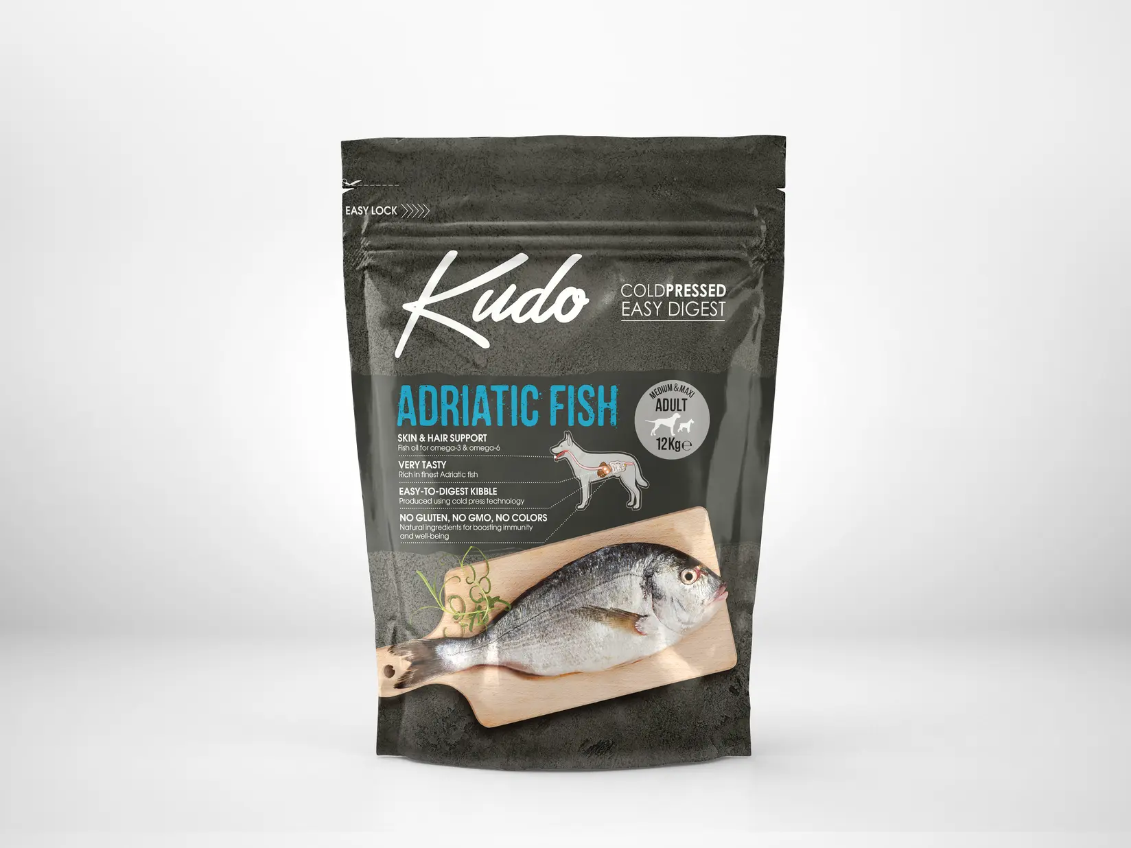 KUDO Hrana za pse Low Grain Adriatic Fish Med&Maxi Adult 3kg