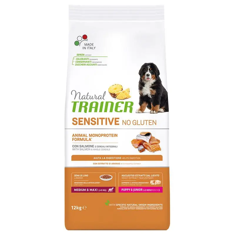 TRAINER Hrana za pse Sensitive No Gluten Medium/Maxi, Puppy&Junior Duck, 3kg