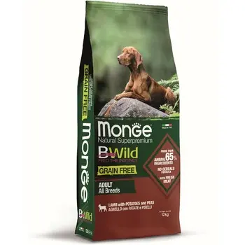 Monge BWild Low Grain Free Hrana Za Pse, Jagnjetina Sa Krompirom I Graškom, Za Sve Rase, Adult, 12kg