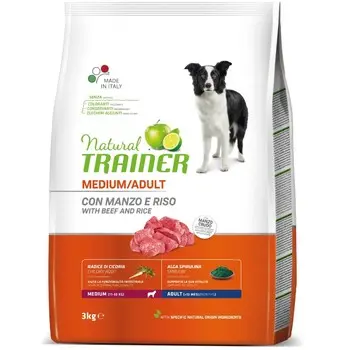 Trainer Natural Dog Hrana Za Pse, Govedina I Pirinač, Za Odrasle Pse, Srednjih rasa, 3kg