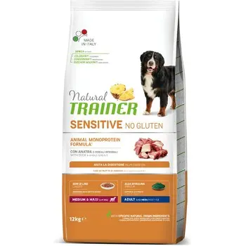 Trainer Natural Sensitive No Gluten Hrana Za Pse, Pačetina, Za Odrasle Pse Srednjih I Velikih Rasa, 12kg