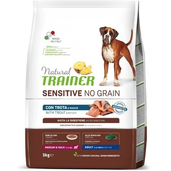 Trainer Natural Sensitive No Grain Hrana Za Pse, Pastrmka, Za Odrasle Pse Srednjih I Velikih Rasa, 3kg