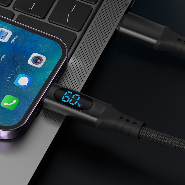 Kabel USB-A/USB-C, sa displejom, V3.0, 1m