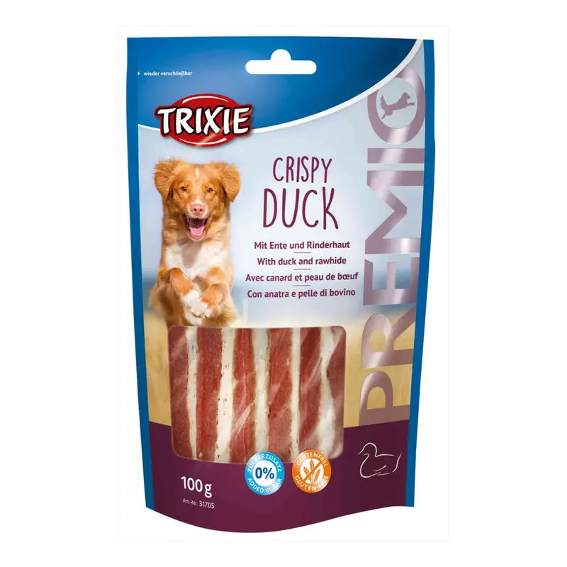 TRIXIE Poslastice za pse Premio Crispy Duck, Pačetina, 100 g