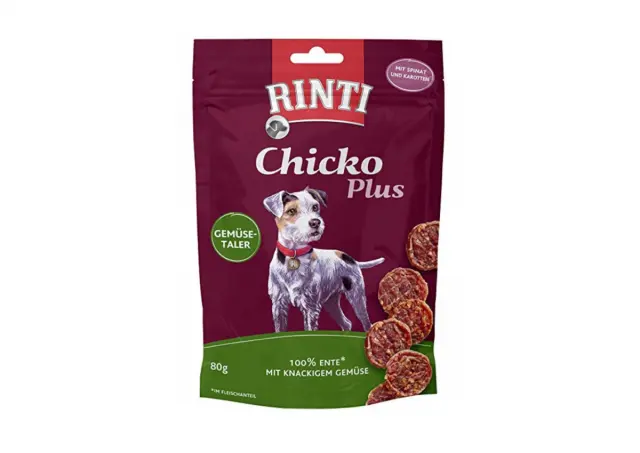 RINTI Poslastica Chicko Plus, Pačetina i povrće, 80g