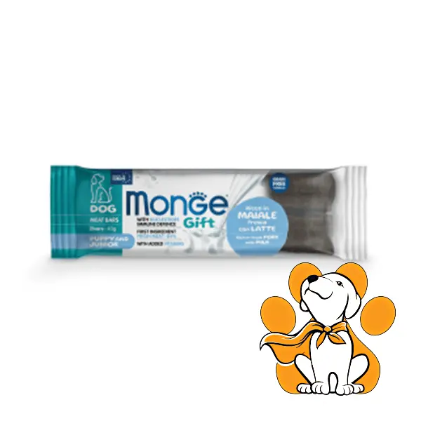 MONGE Poslastica za štence Gift Meat Bars Svinjetina i mleko 40g