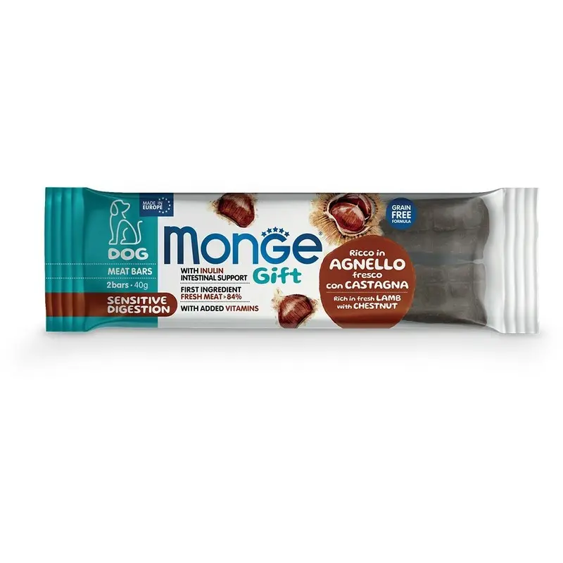Monge Meat bars Sensitive digestion Poslastica za pse, Jagnjetina sa kestenom, 40g