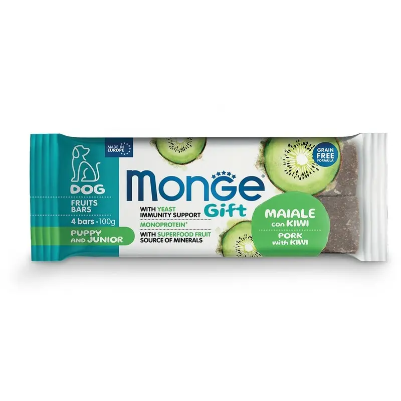 Monge Fruits bar Puppy and Junior Poslastica za štence, Svinjetina sa kivijem, 100g