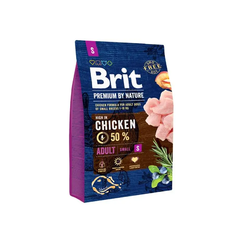BRIT Premium by Nature Adult S Hrana za odrasle pse malih rasa, Piletina, 3kg