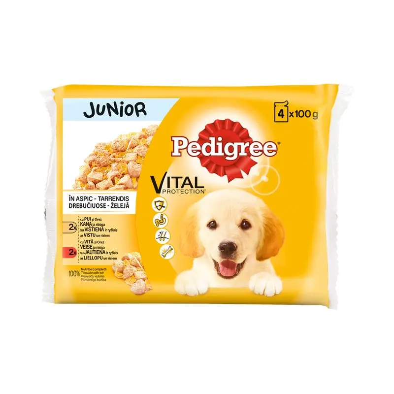 PEDIGREE Junior Poslastica za pse, Piletina i Govedina, 4x100 g